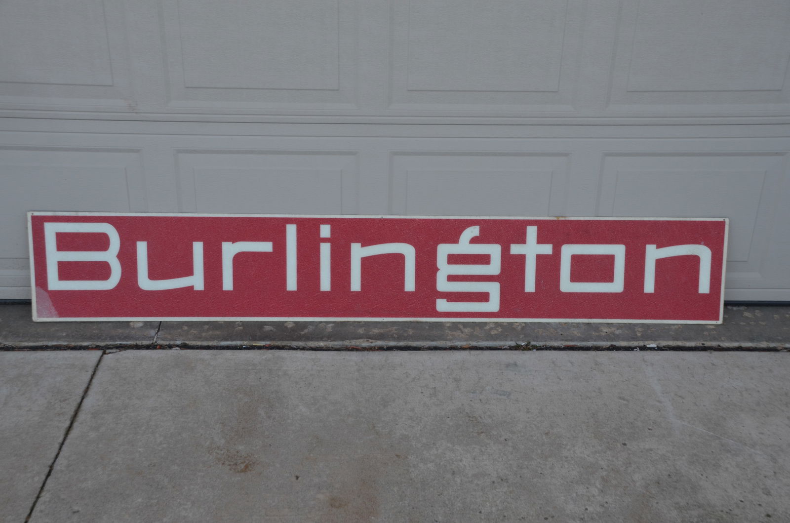 Large Burlington Route Rr Fiberglass Trailer Sign Auction