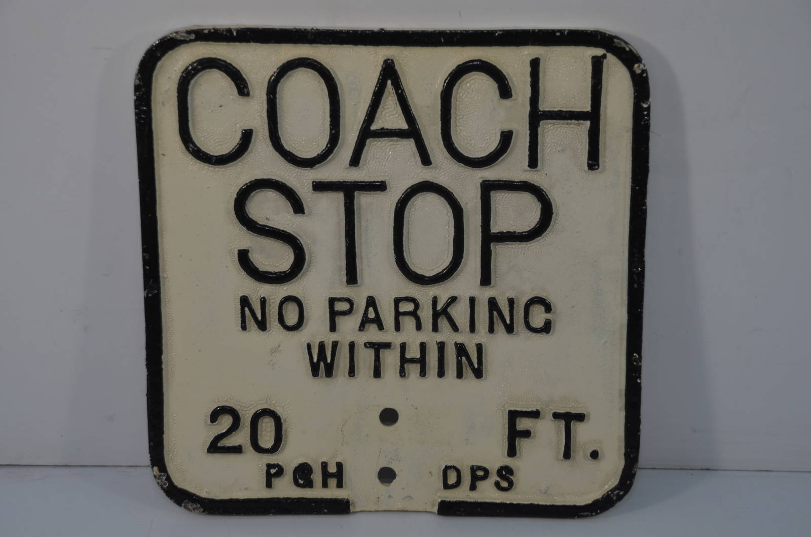 Two-sided Coach Stop Sign-pittsburgh Dept Of Public Safety Auction