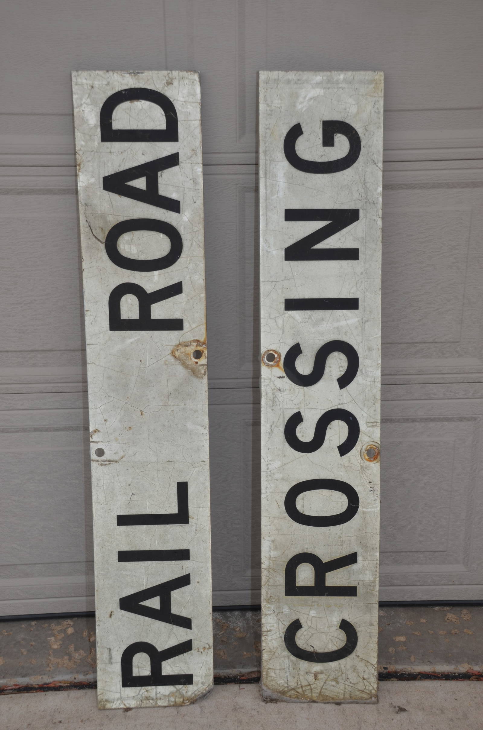 Modern Metal Reflective Railroad Crossing Sign Auction