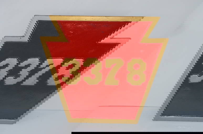 Pennsylvania Rr 4 6 2 Steam Locomotive #3378 Cast Iron Number Board