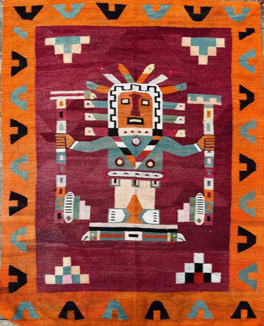 Large Antique Mexican Mayan Rug Early 20th Century Auction