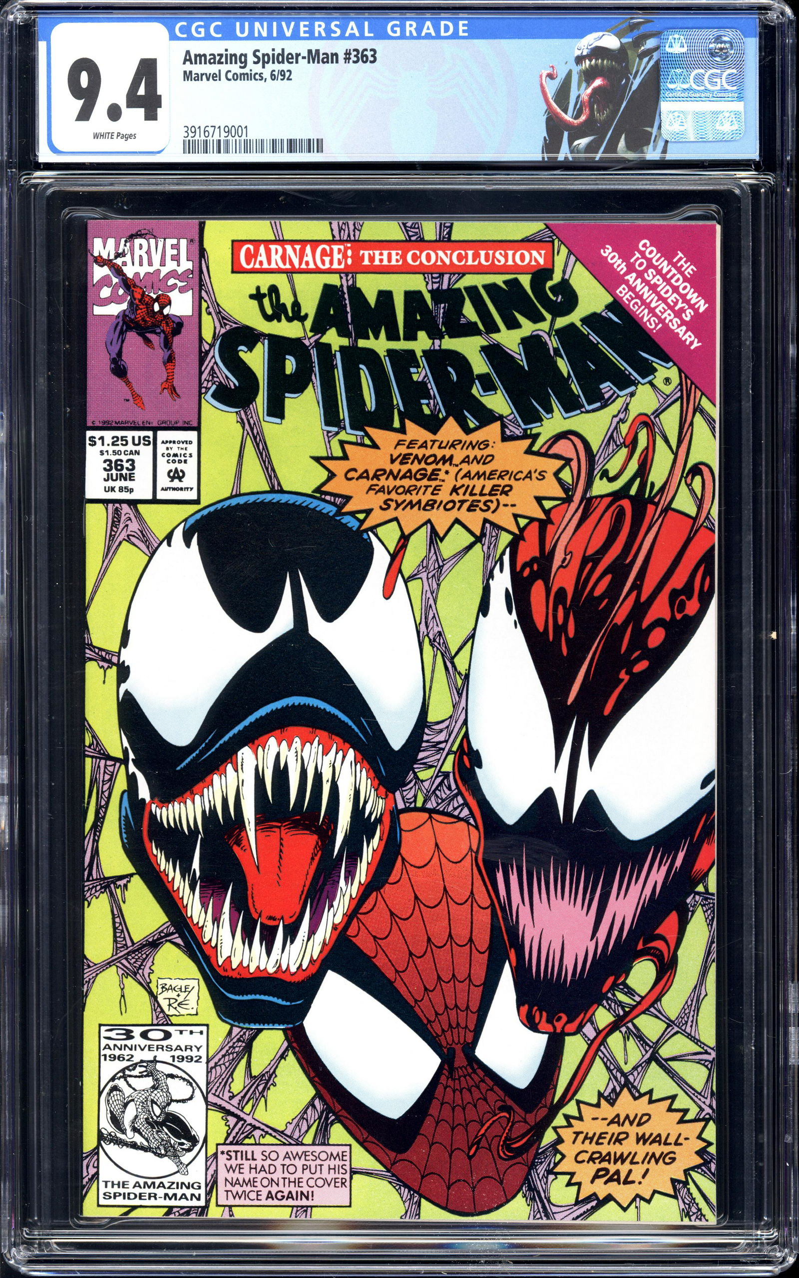 Amazing Spider Man #363 Cgc 9.4 Special Venom Cgc Label