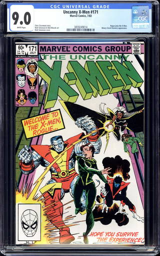Uncanny X Men #171 Cgc 9.0 Rogue Joins The X Men. Binary App.