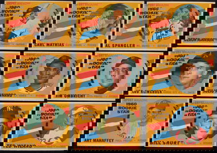 Lot Of 9 Topps Baseball Cards From 1960 Lenny Green, Nellie Fox, Bob ...