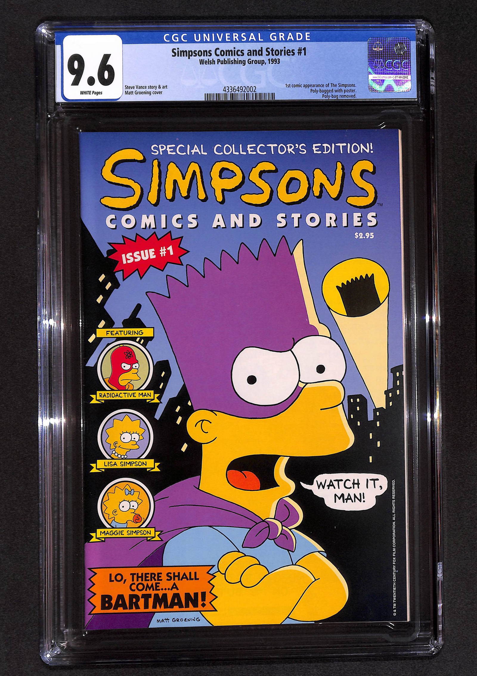 Simpsons Comics And Stories #1 Cgc 9.6, 1st Appearance Of The Simpsons ...