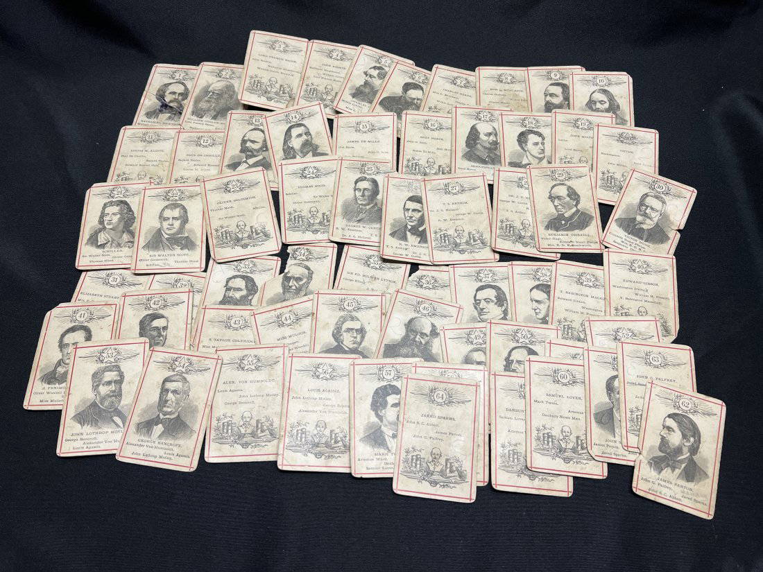 19th Century Game Of Authors Card Game First Published By G. M. Whipple & A. A. Smith Auction