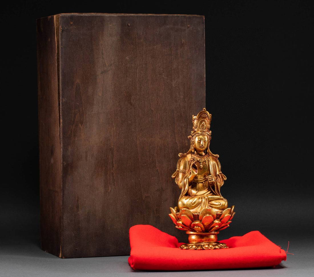 Pre-ming Dynasty Gilt Bronze Statue Of Bodhisattva Auction