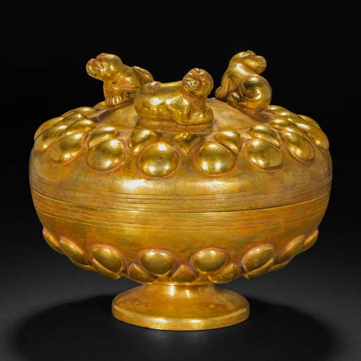 Pre Ming Dynasty Gilt Copper Lid Box