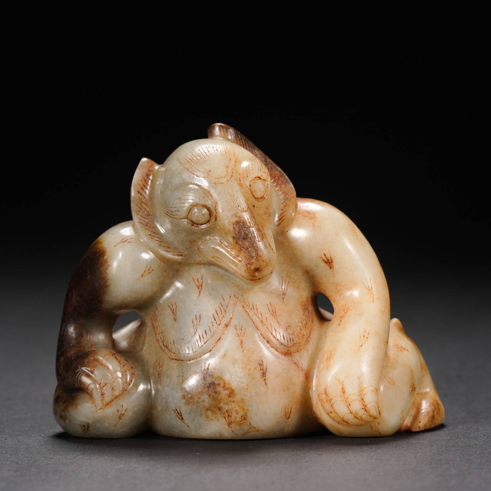Pre-ming Dynasty Hotan Jade Monkey Ornament Auction
