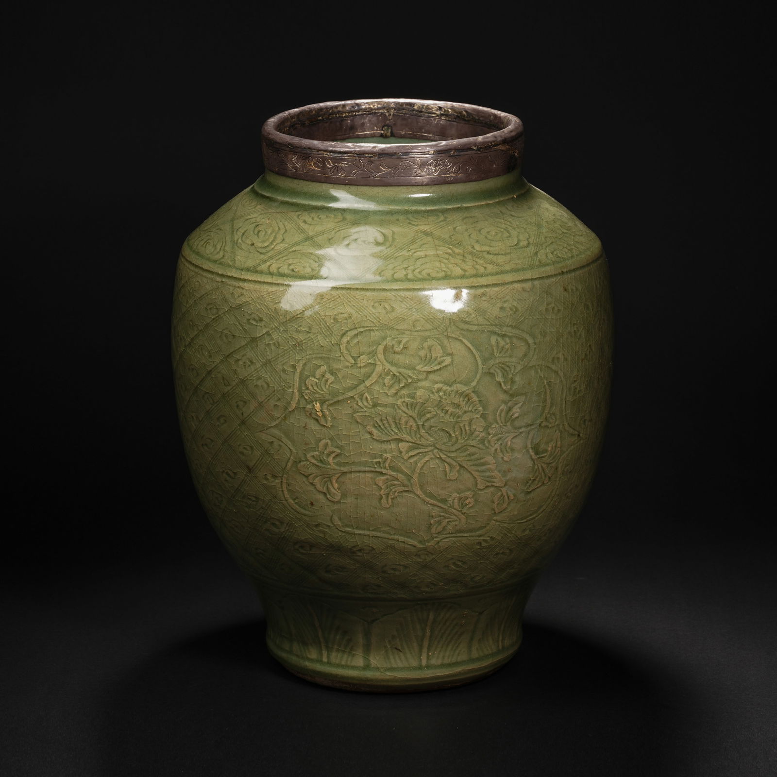 Pre-ming Dynasty Yaozhou Kiln Secretly Carved Vase With Floral Patterns ...