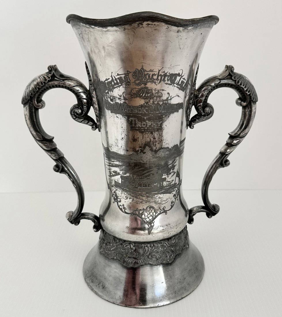 Antique 1895 Sterling Yacht Club Steamboat Race Winner Trophy Auction