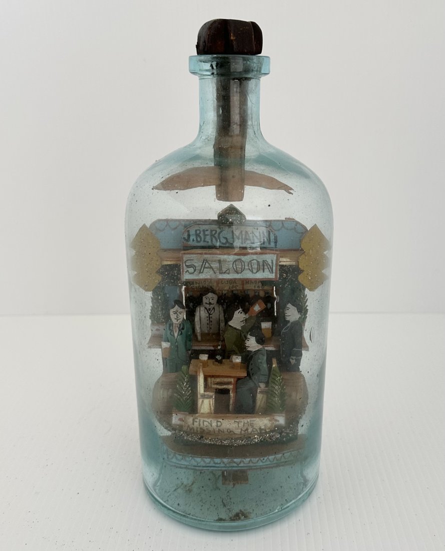 Antique Vintage Carl Worner J. Bergmann Saloon Model In A Glass Bottle ...