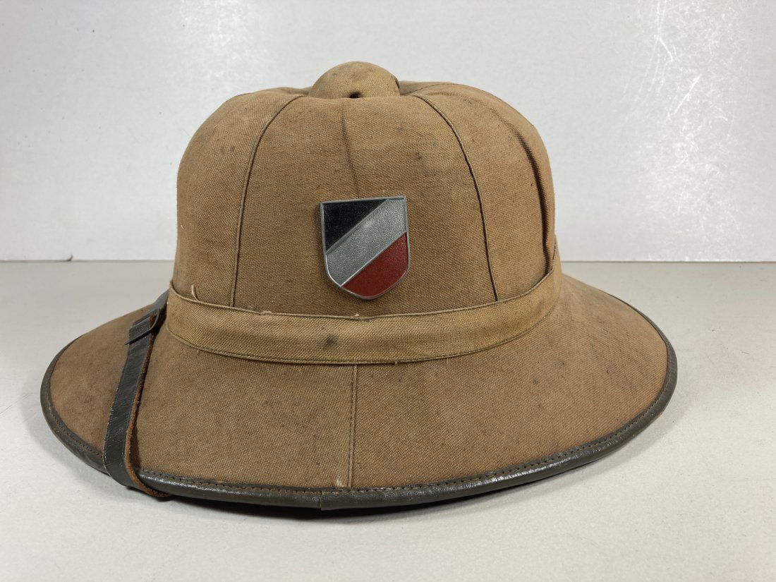Ww2 German Afrika Africa Korps Pith Summer Helmet Hat Auction