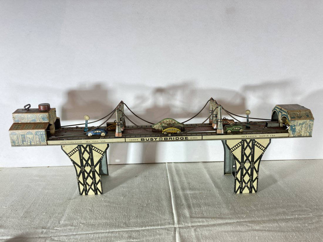 Louis Marx Tin Lightograph Busy Bridge Toy Auction