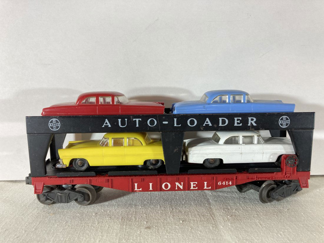 Lionel Electric Trains Auto Loader 6414 W/ Rare Blue Car Auction