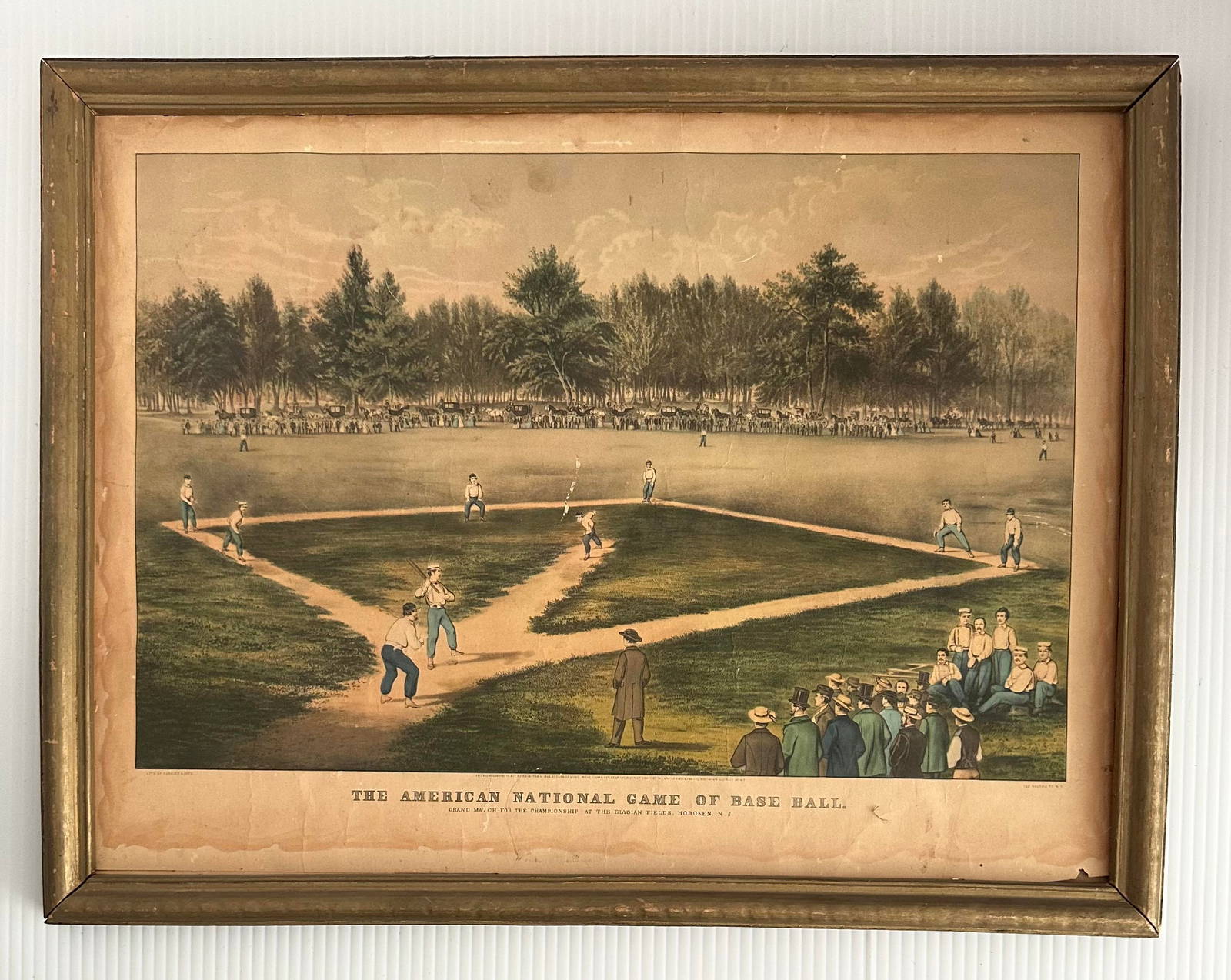 Antique Original 1866 Currier & Ives American Game Of Baseball Litho ...