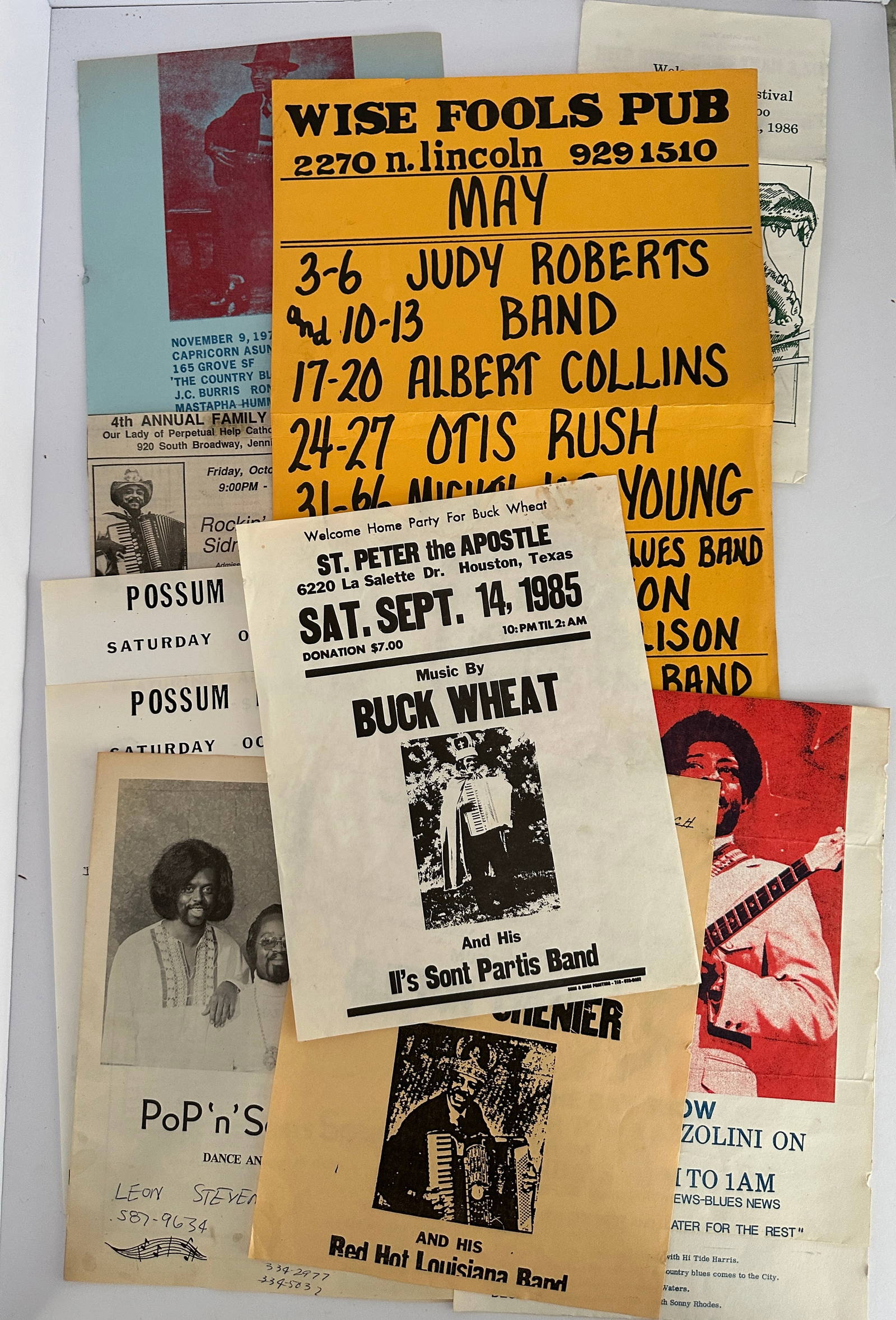 Lot Vintage 1970s Blues Concert Flyers Posters Buck Wheat Auction