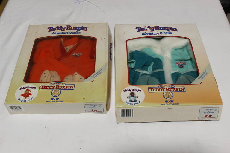 Two Teddy Rumkin Adventure Outfits
