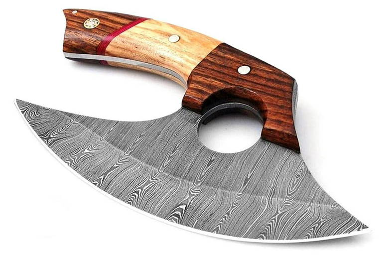 Handcrafted Damascus Steel Unique Inuit Style Knife