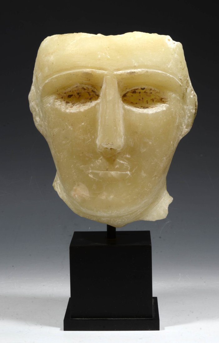 South Arabian Abstract Alabaster Head