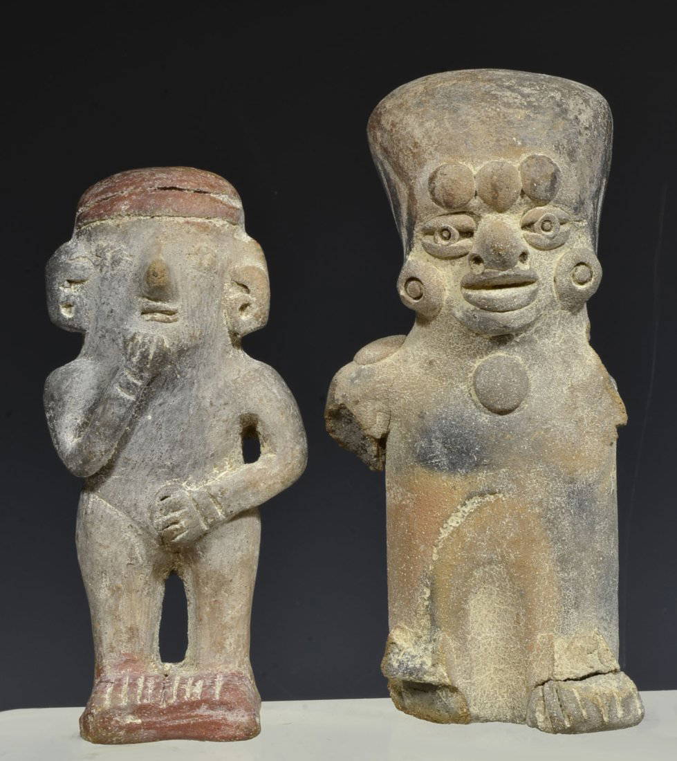 Pre-columbian Early Ecuador Ceramic Effigiy Warriors Auction