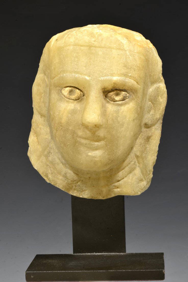 Ancient South Arabian Alabaster Male Head With Inlaid Eyes Auction