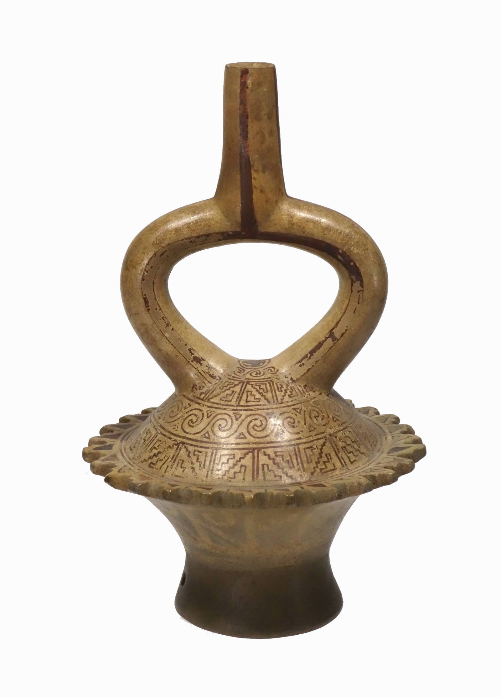 Moche Pottery Fine Line Elaborate Saucer Vessel Auction