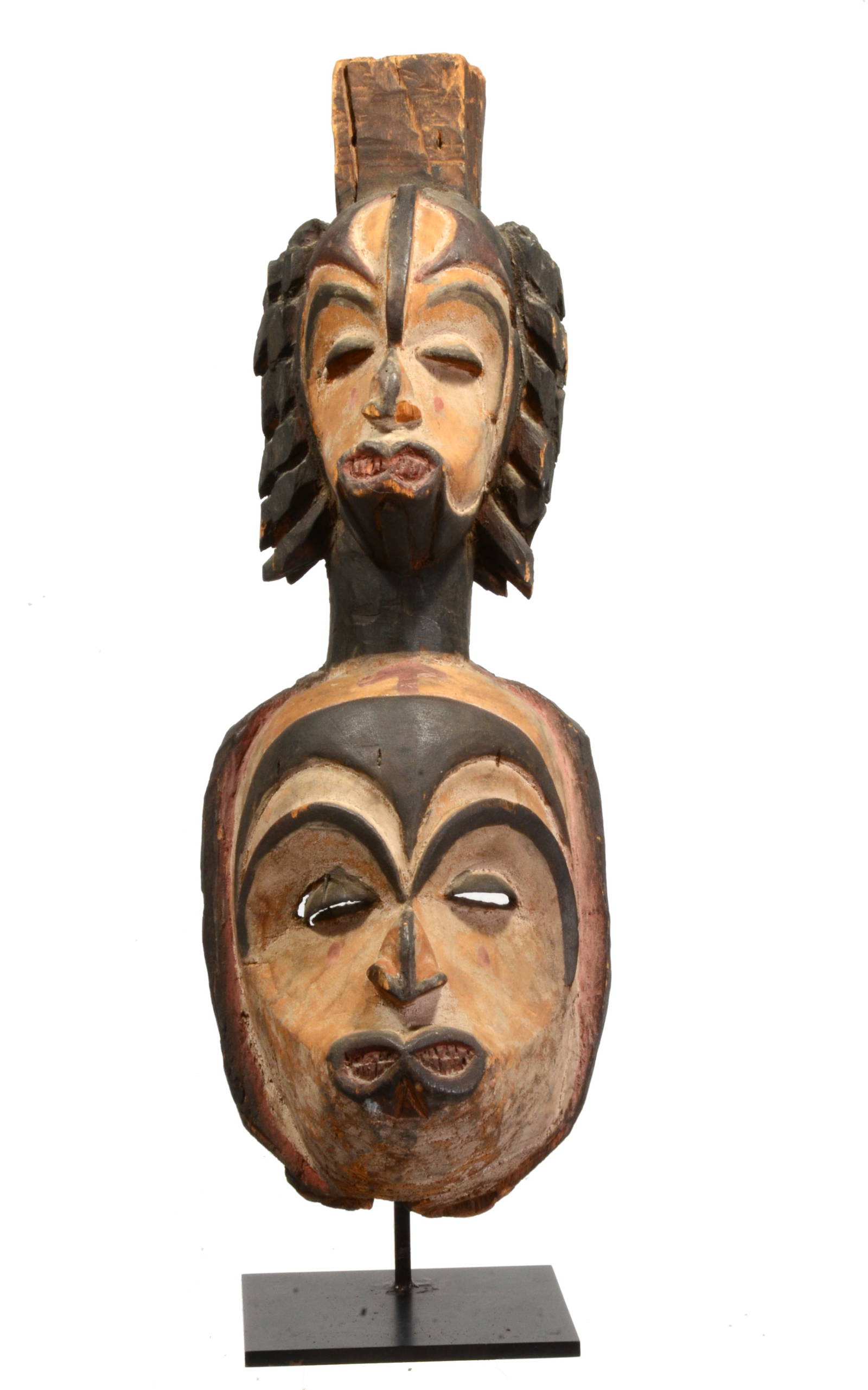African Ibibio Painted Spirit Mask Auction