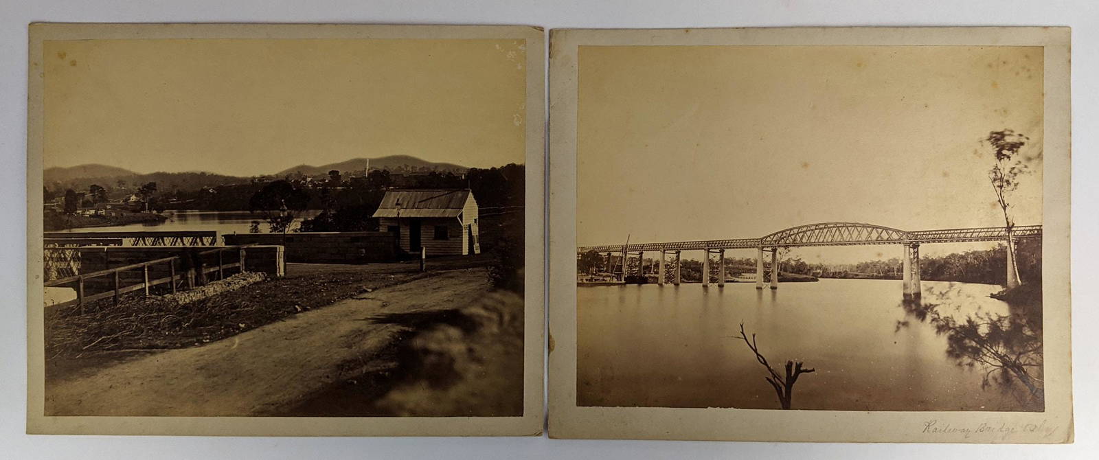 2 Photographs Of Brisbane Bridges, Railway Bridge, Oxley & Victoria ...