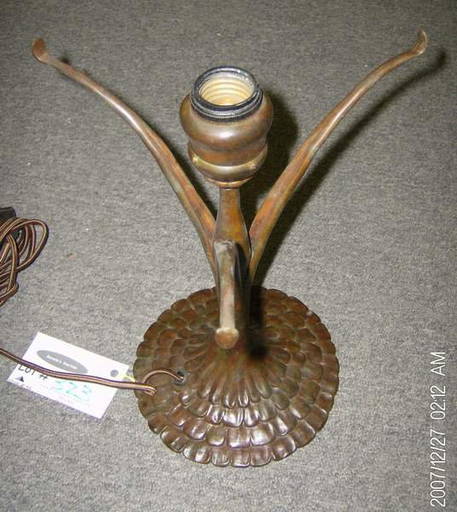 Tiffany Lamp Base With Peacock Design #445