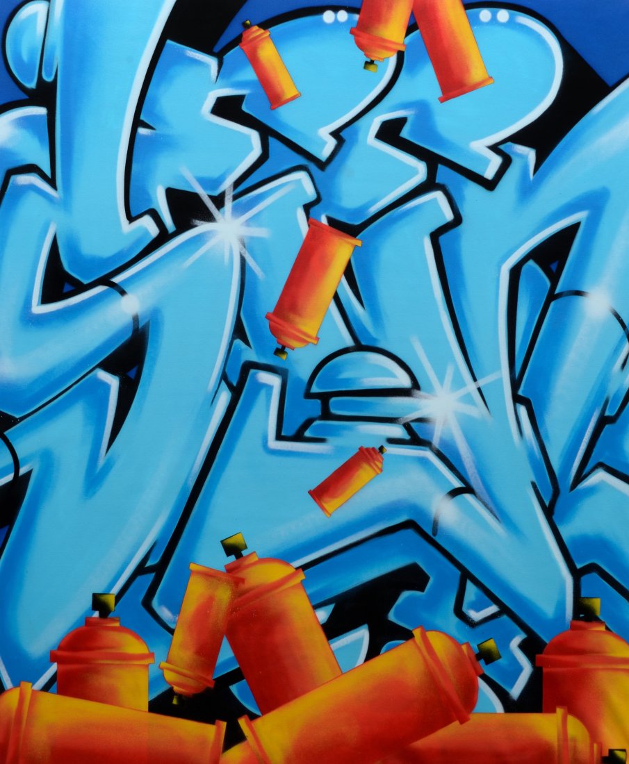 Graffiti Artist Seen - "fallen Cans Painting - Urban Art, Graffiti ...