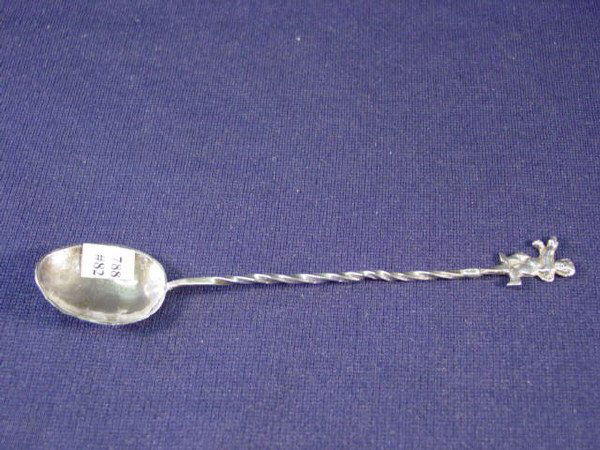209: Hand Wrought Italian Silver "Cupid" Olive Spoon