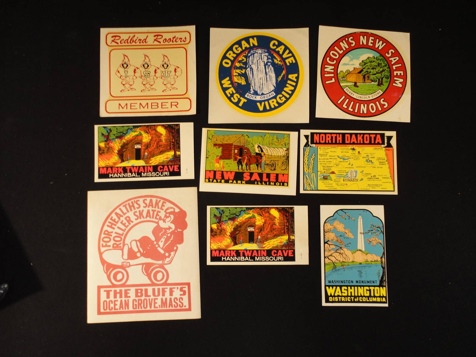 Vintage Lot Of 9 Car Travel State Window Decal Stickers Great Condition ...