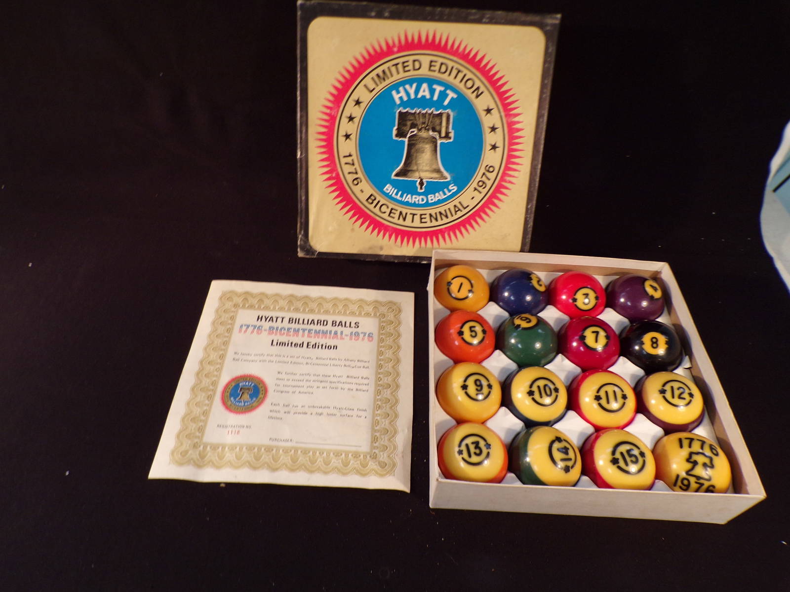 Vintage Hyatt Bicentennial 1776 - 1976 Billiard Ball Set - Limited ...