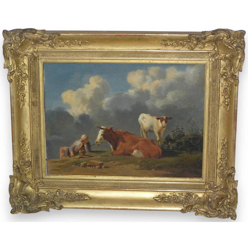 Cacher Oil On Canvas Painting By Albert Lugardon (1827-1909) Auction