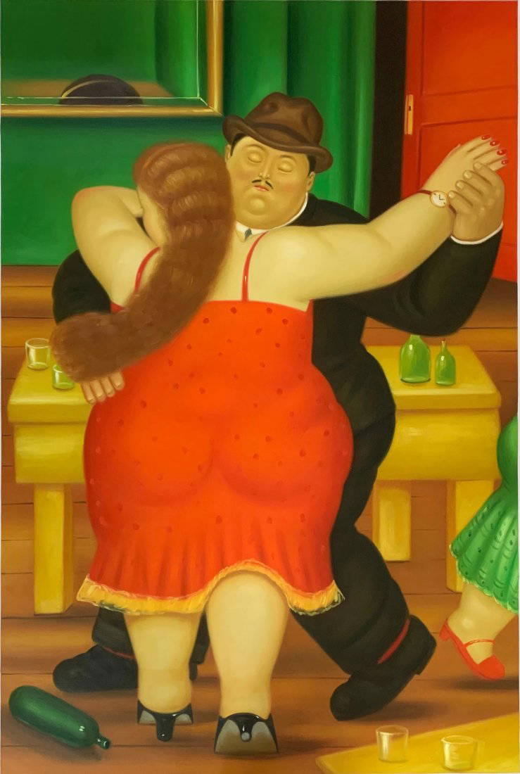 Fernando Botero "dancing" Oil Painting Auction