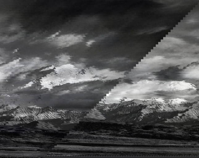 Ansel Adams "moon, Mount Mckinley, Denali, Alaska"print