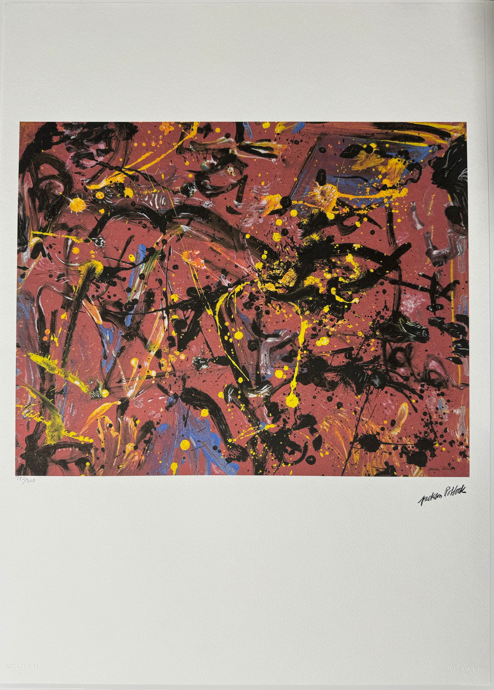 Jackson Pollock Signed, Numbered Lithograph Auction