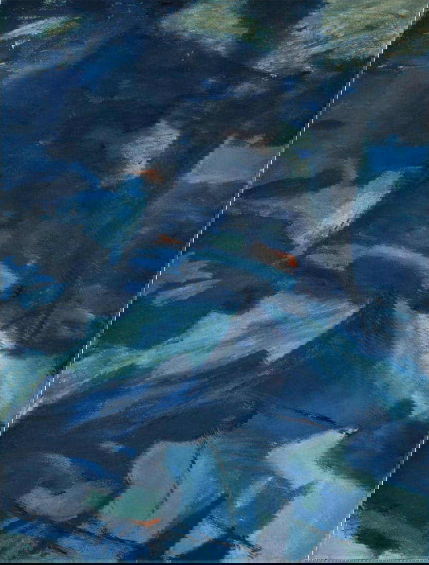 Alma Thomas "blue Night, 1959" Offset Lithograph Auction