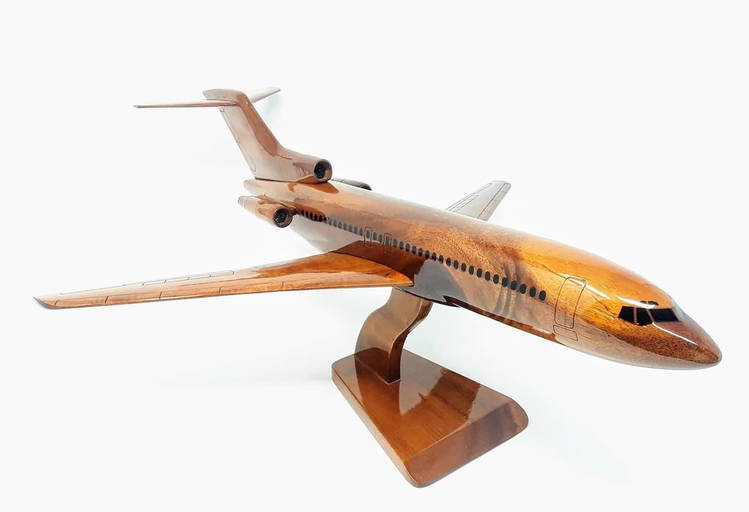 Boeing 727 Wooden Scale Desk Model