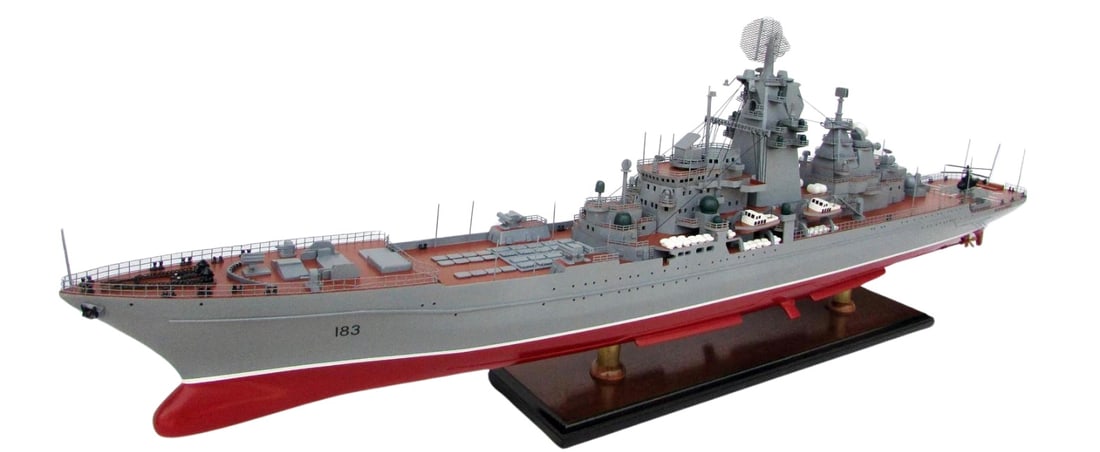Pyotr Velikiy Russian Kirov Class Battleship Wooden Scale Desk Display ...