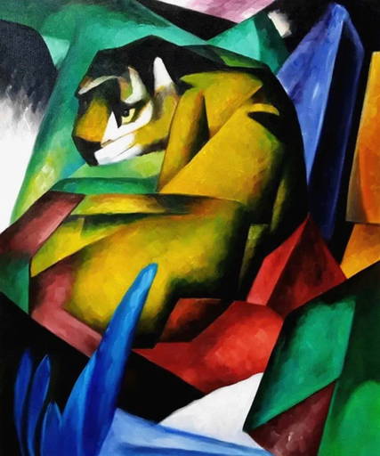 Franz Marc "the Tiger, 1912" Oil Painting