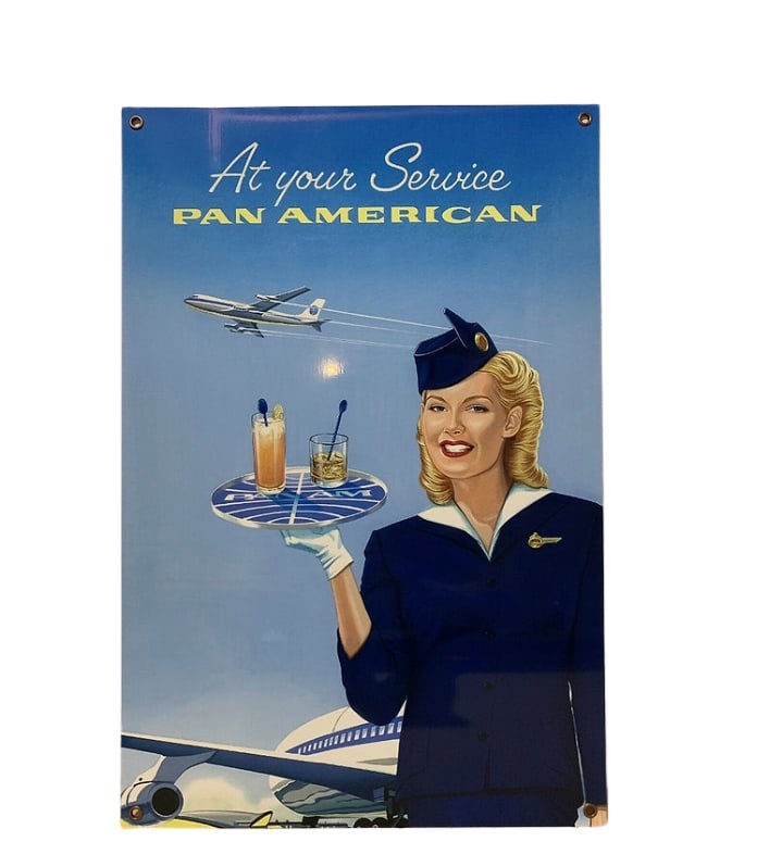 Pan American Airline Aluminum Sign Auction