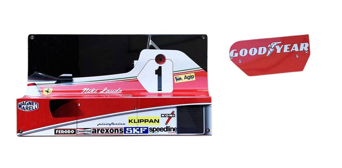 Niki Lauda F1 1976 Aluminum Wall Garage Display Auction