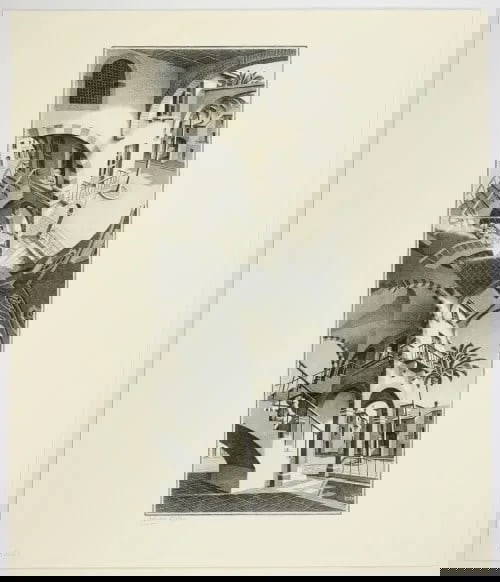 M.c. Escher "up And Down" Etching Auction