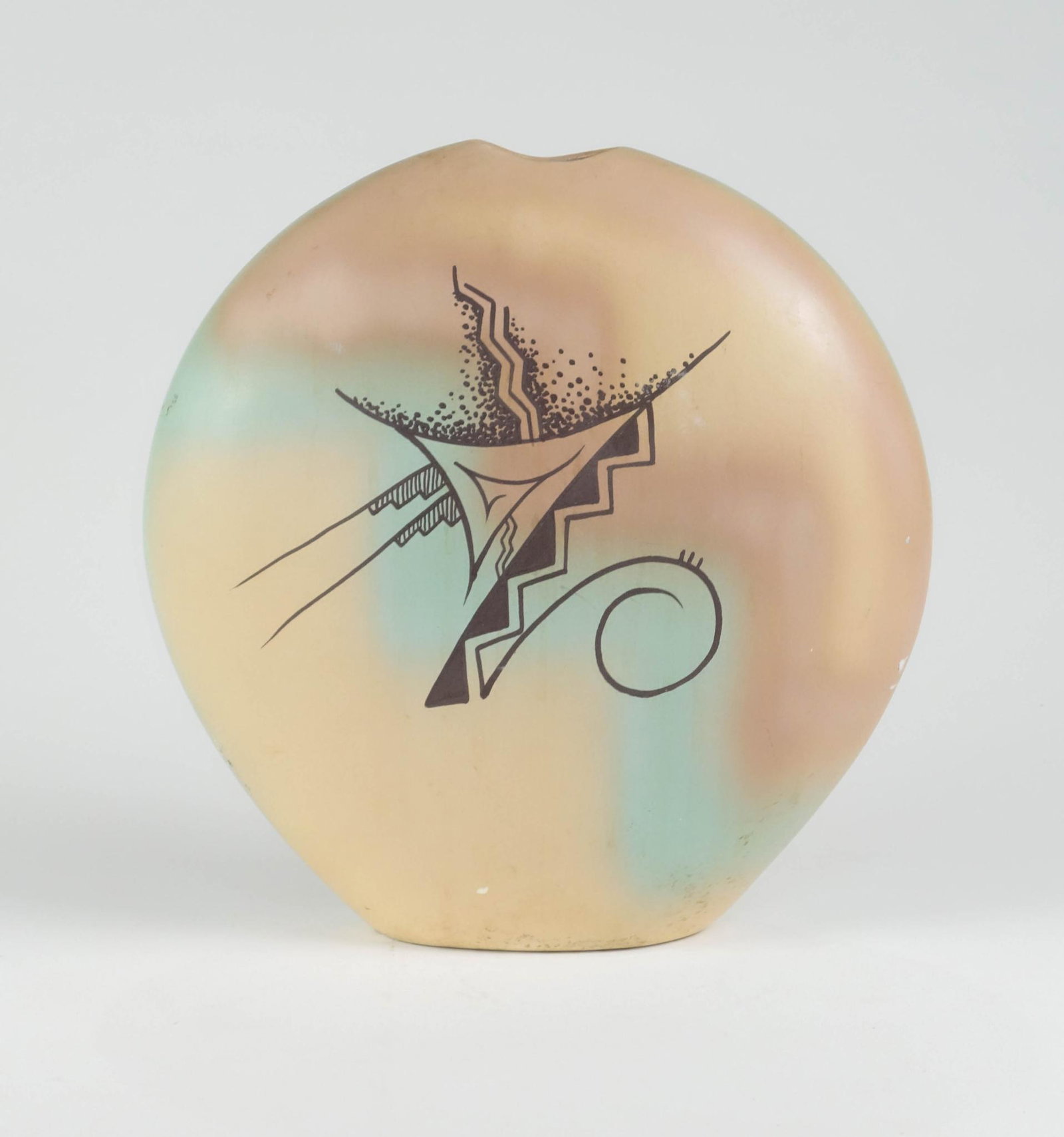 Curtis Yanito Signed Navajo Pottery Vase.