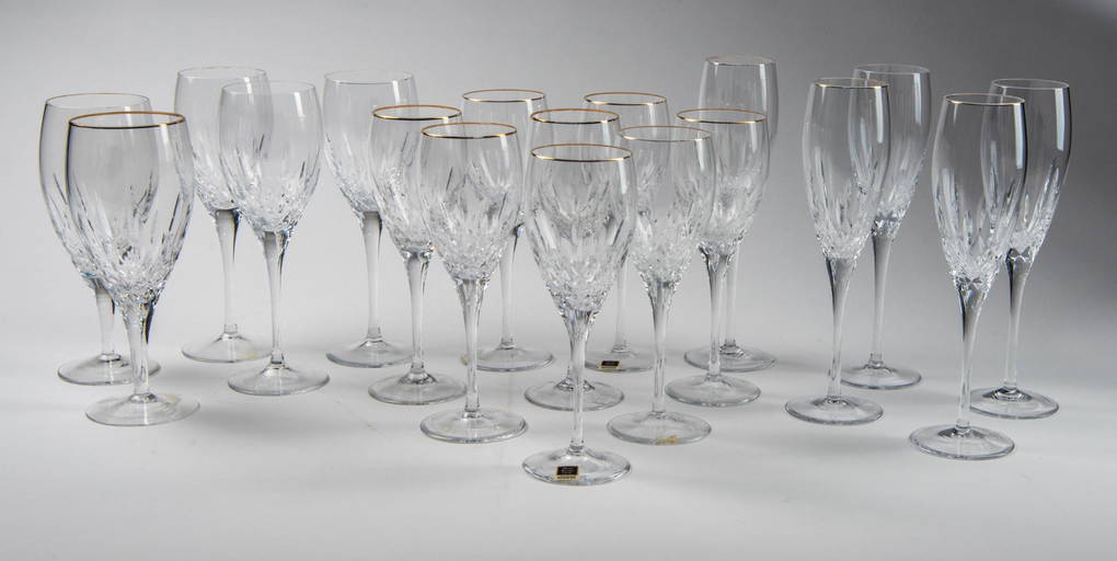 Eighteen Miller Rogaska Crystal 'memoir' Stem Glasses.