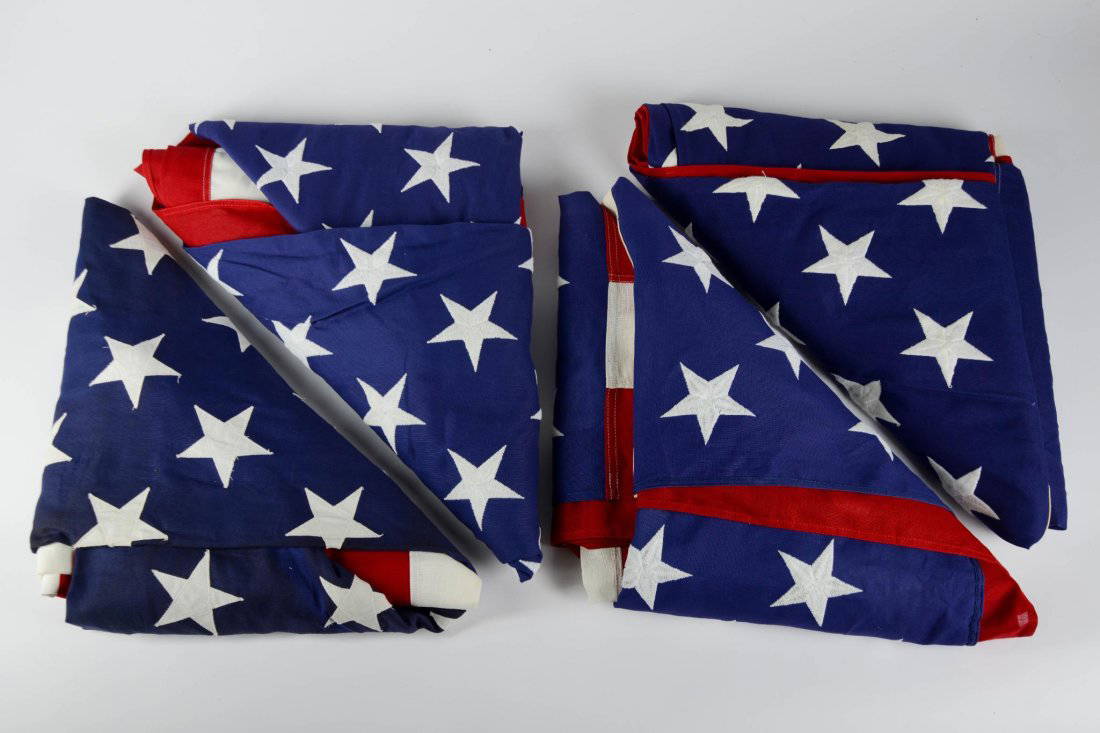 Four American Flags By Valley Forge Flag Co. Auction