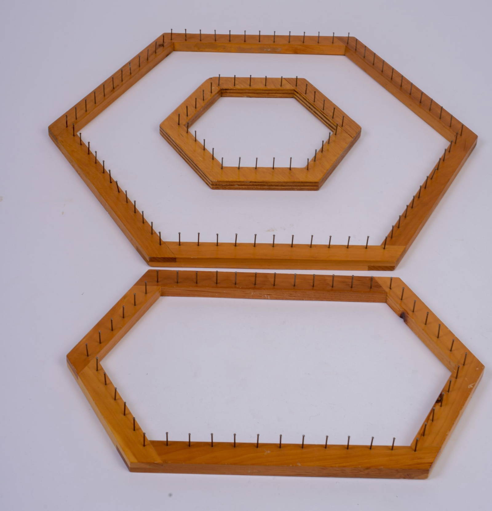 Three Wood Octagon Shaped Weaving Looms Auction