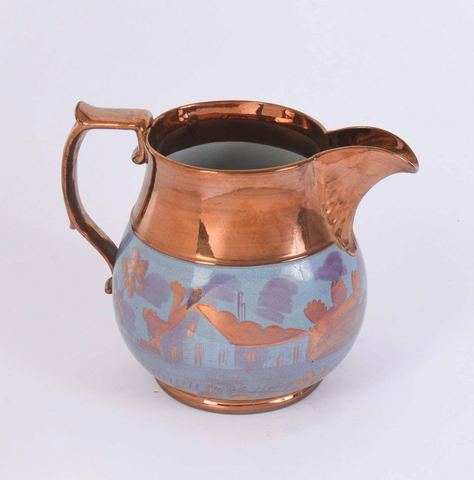 Copper Lustre Pitcher. Auction